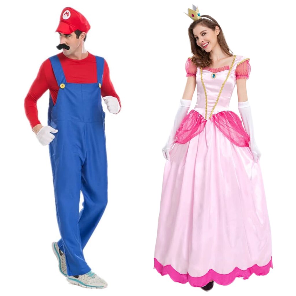 Funny Peach and Mario Costume For Couples - Tenebrisque